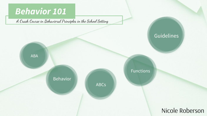 Behavior 101: A Crash Course in Behavior Principles in the School Setting by Nicole Roberson on ...