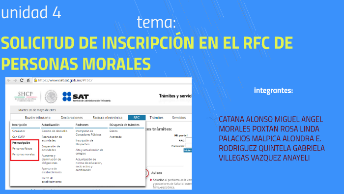 SOLICITUD DE INSCRIPCIÓN EN EL RFC DE PERSONAS MORALES by Miguel Angel ...