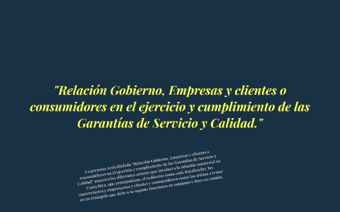 "Relación Gobierno, Empresas y clientes o consumidores en el by Adrian ...