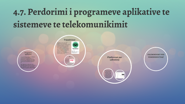 4.7. Perdorimi i programeve aplikative te sistemeve te telekomunikimit ...