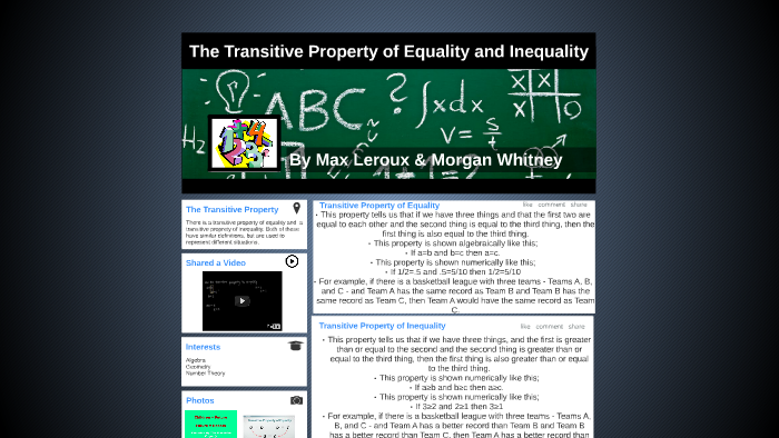 The Transitive Property of Equality and Inequality by Max Leroux on Prezi