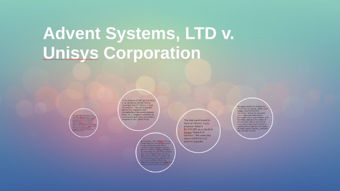 Advent Systems, LTD v. Unisys Corporation by sam Robbins on Prezi