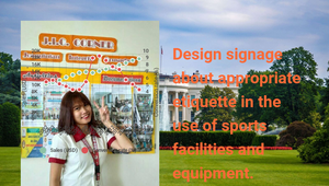 Design signage about appropriate etiquette in the use of sports ...
