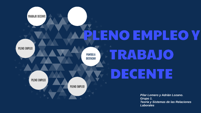 PLENO EMPLEO Y TRABAJO DECENTE by Adrián Lozano Turrubia on Prezi