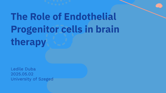 Role of Endothelial progenitor cells in brain therapy by Lebogang Duba ...