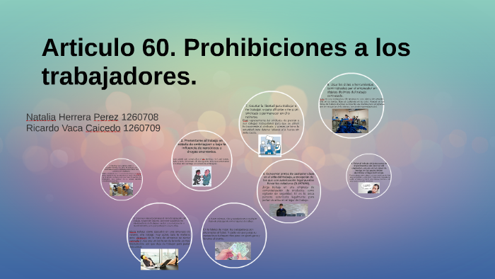 Articulo 60. Prohibiciones a los trabajadores. by Ricardo Andres Vaca ...