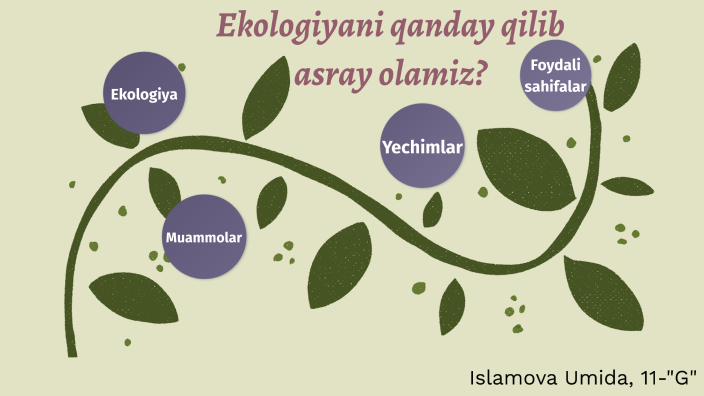 Ekologiyani qanday qilib asray olamiz? by Umida Islamova on Prezi