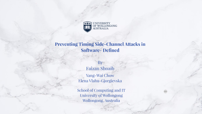 Preventing Timing Side-Channel Attacks in Software- Defined Networks by ...