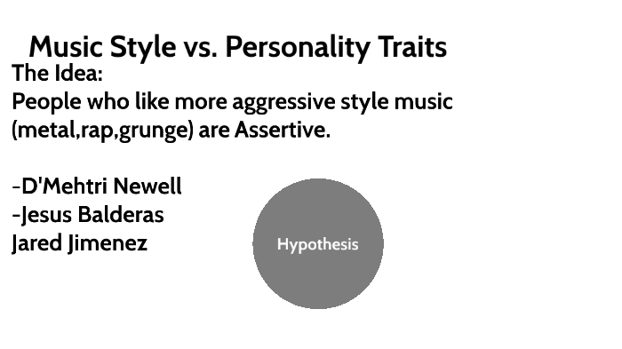 Music type vs. Personality traits new by D'Mehtri Newell on Prezi