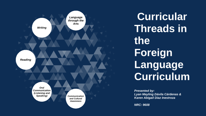 Curricular Threads in the Foreign Language Curriculum by KAREN ABIGAIL ...