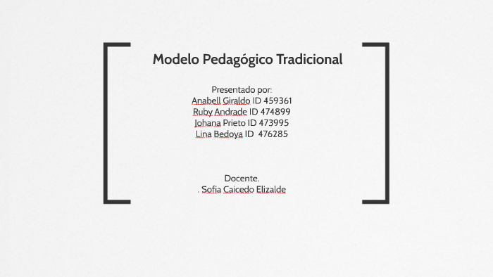 Modelo Pedagógico Tradicional by Ana Bell on Prezi