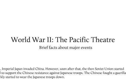 World War II: The Pacific Theatre by Jon Lau