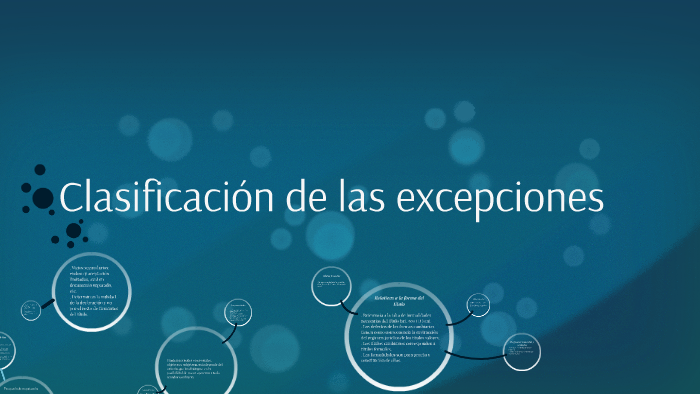 Clasificación de las excepciones by Arlette Gutierrez on Prezi