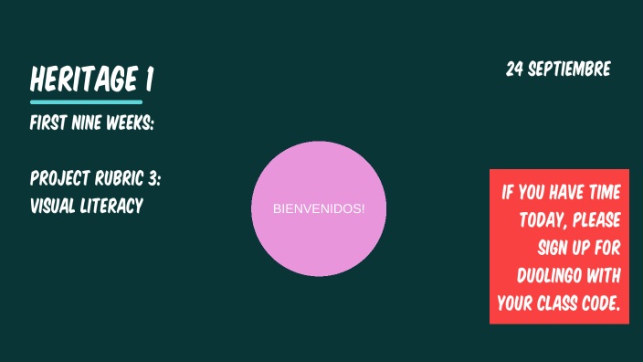 Heritage 1 - September 24 (Project 3 Rubric) by Justin Jones on Prezi