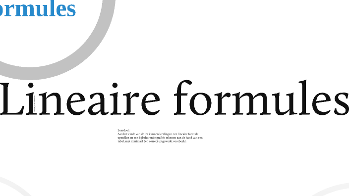 lineaire formule en andere formules by Alaa Elzarow on Prezi