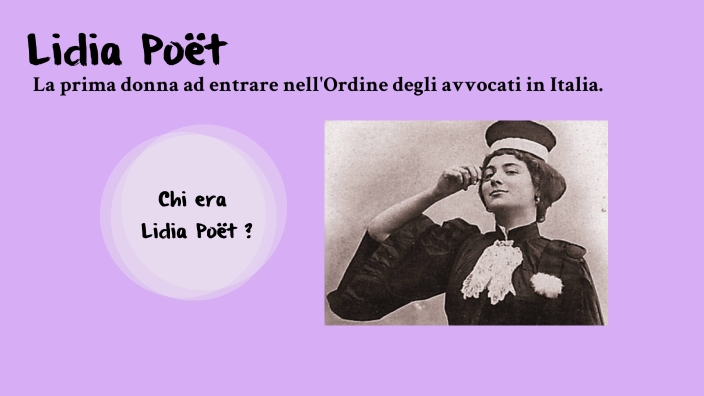 Lidia Poet by Silvia Villani on Prezi