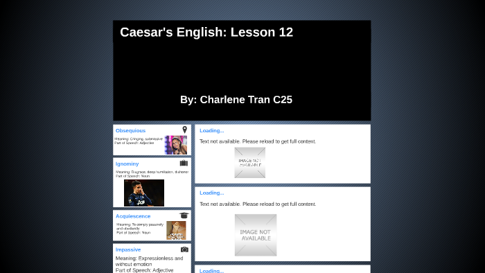 Caesar's English: Lesson 12 by Charlene Tran on Prezi