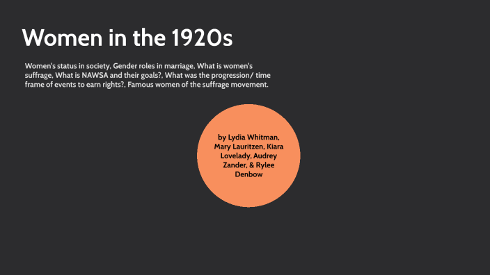Women in the 1920s by Lydia Whitman on Prezi