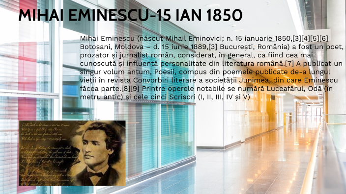 MIHAI EMINESCU-15 IAN 1850 by andreea goia on Prezi