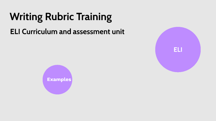 ELI Writing Rubric Workshop by S A on Prezi