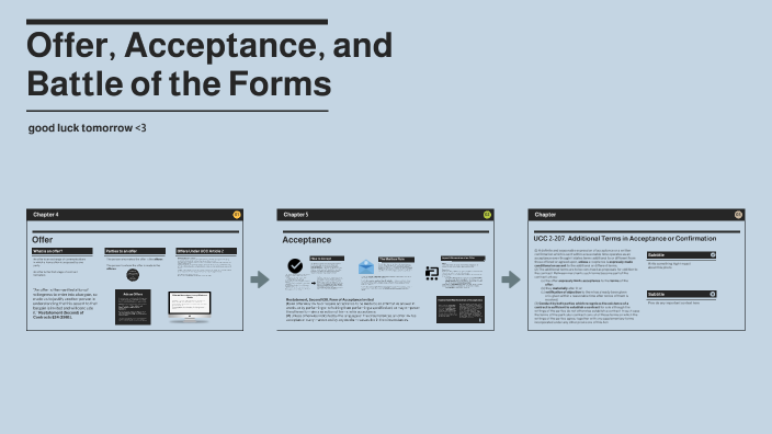 Offer, Acceptance, and Battle of the Forms by Jenifer Velazquez on Prezi