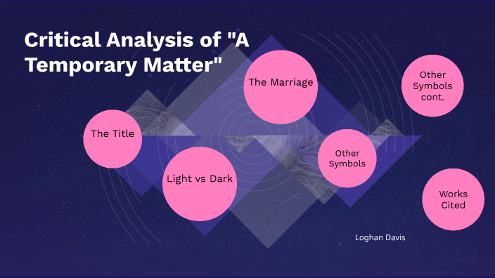 Critical Analysis of "A Temporary Matter" by Loghan Davis on Prezi
