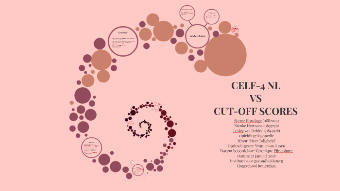 CELF-4 NL VS CUT-OFF SCORES by Sterre Horninge on Prezi