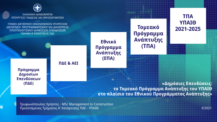 Δημόσιες Επενδύσεις: το Τομεακό Πρόγραμμα Ανάπτυξης του ΥΠΑΙΘ στο ...