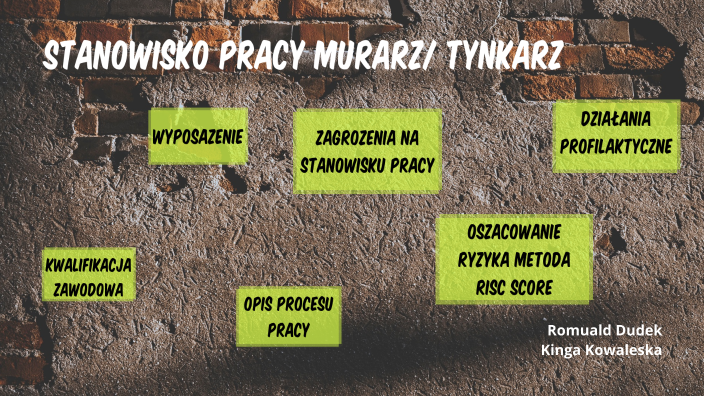 Prezentacja dla stanowiska pracy murarz/tynkarz by Kinga Ko on Prezi