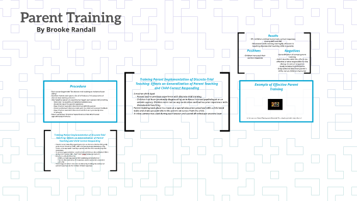Training Parent Implementation of Discrete-Trial Teaching: E by Brooke ...
