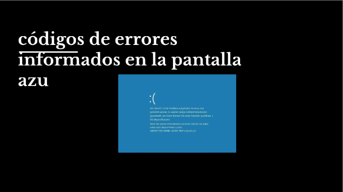 códigos de errores informados en la pantalla azul by El Papu 7w7 on Prezi