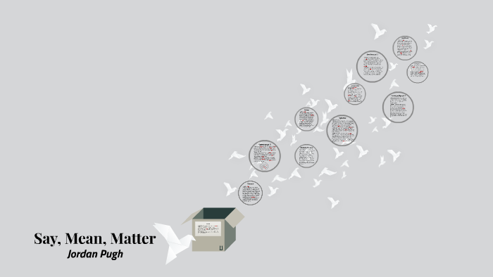Say, Mean, Matter by Jordan Pugh on Prezi