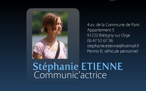 Curriculum Vitae Stéphanie ETIENNE by Stéphanie ETIENNE on Prezi