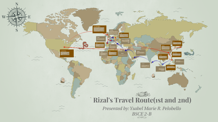 Rizal's Travel Route(1st and 2nd) by Ysabelmarie Pelobello on Prezi