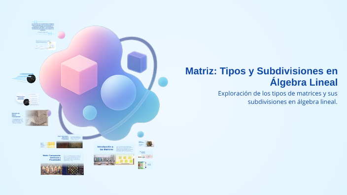 Matriz: Tipos y Subdivisiones en Álgebra Lineal by Erick Alfonso on Prezi