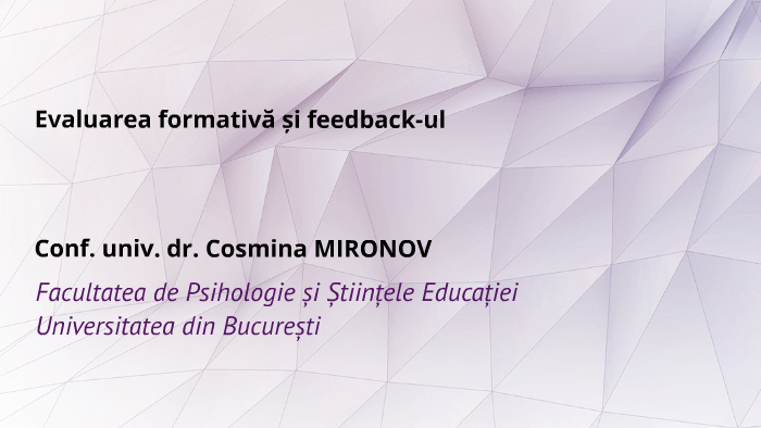 LCEd Evaluarea formativa si feedback-ul by Cosmina Marinela Mironov on ...