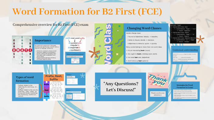 Word Formation for B2 First (FCE) by Brithany Pîtacuar on Prezi