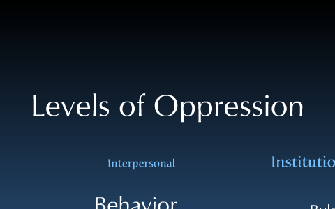 Levels of Oppression by saras reddy on Prezi