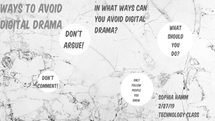 ways to avoid digital drama by Sophia Hamm on Prezi