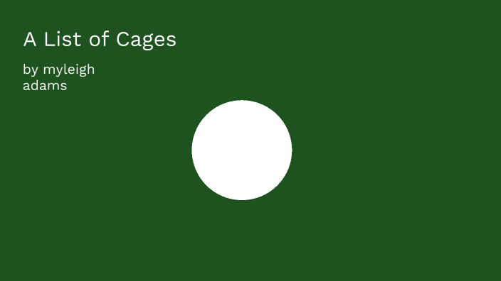 a list of cages :) by Myleigh Adams on Prezi
