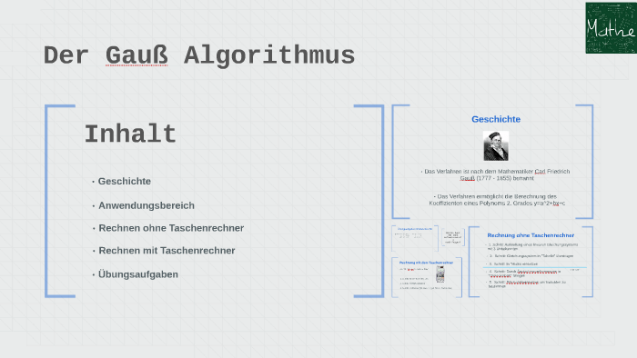 Der Gauß Algorithmus by Raphael Klöckner on Prezi