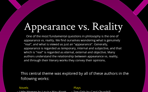 Appearance vs. Reality by Jessica Towell on Prezi