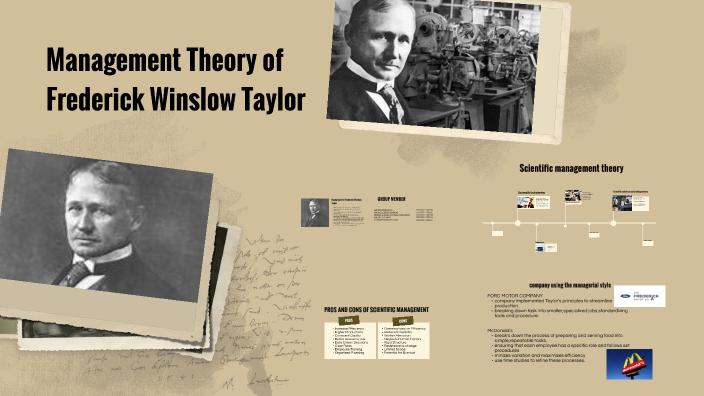 Management theory of Frederick Winslow Taylor by J H J on Prezi