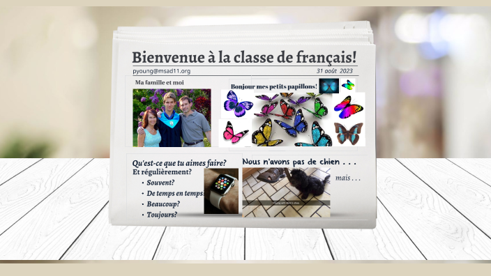 Bienvenue à la classe de français! by Patty Young on Prezi