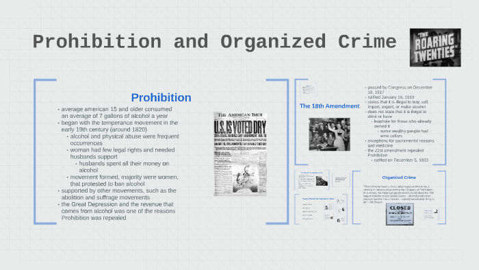 Prohibition and Organized Crime by Cameron Brown on Prezi