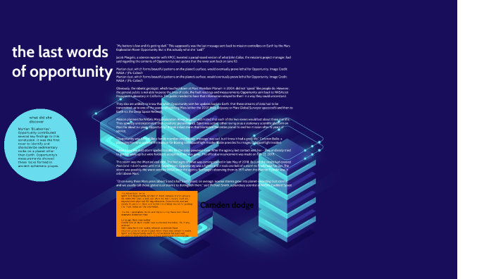 the last words of opportunity by Camden Dodge on Prezi