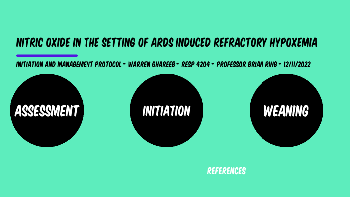 Nitric Oxide in the Setting of ARDS Induced Refractory Hypoxemia by ...