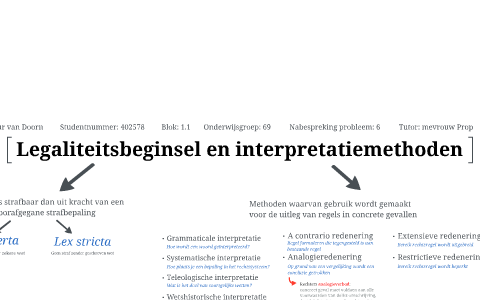 Legaliteitsbeginsel en interpretatiemethoden by Fleur van Doorn