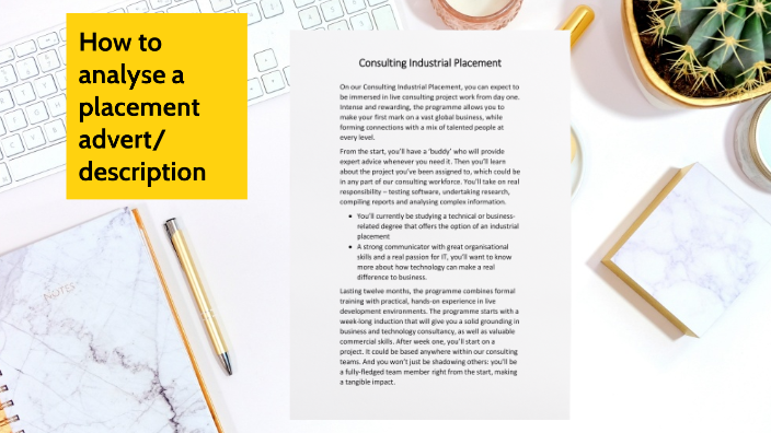 How to analyse a placement advert/description by Sarah Blunt on Prezi