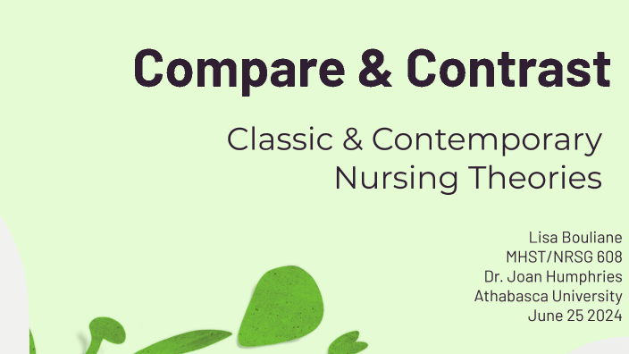 Compare & Contrast: Classic and Contemporary Nursing Theories by Lisa ...